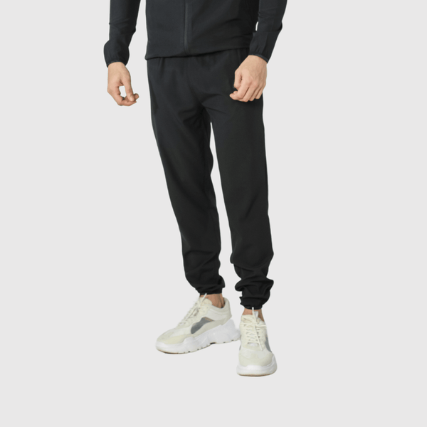 Black Solid Comfortable Fit Windcheater Lower