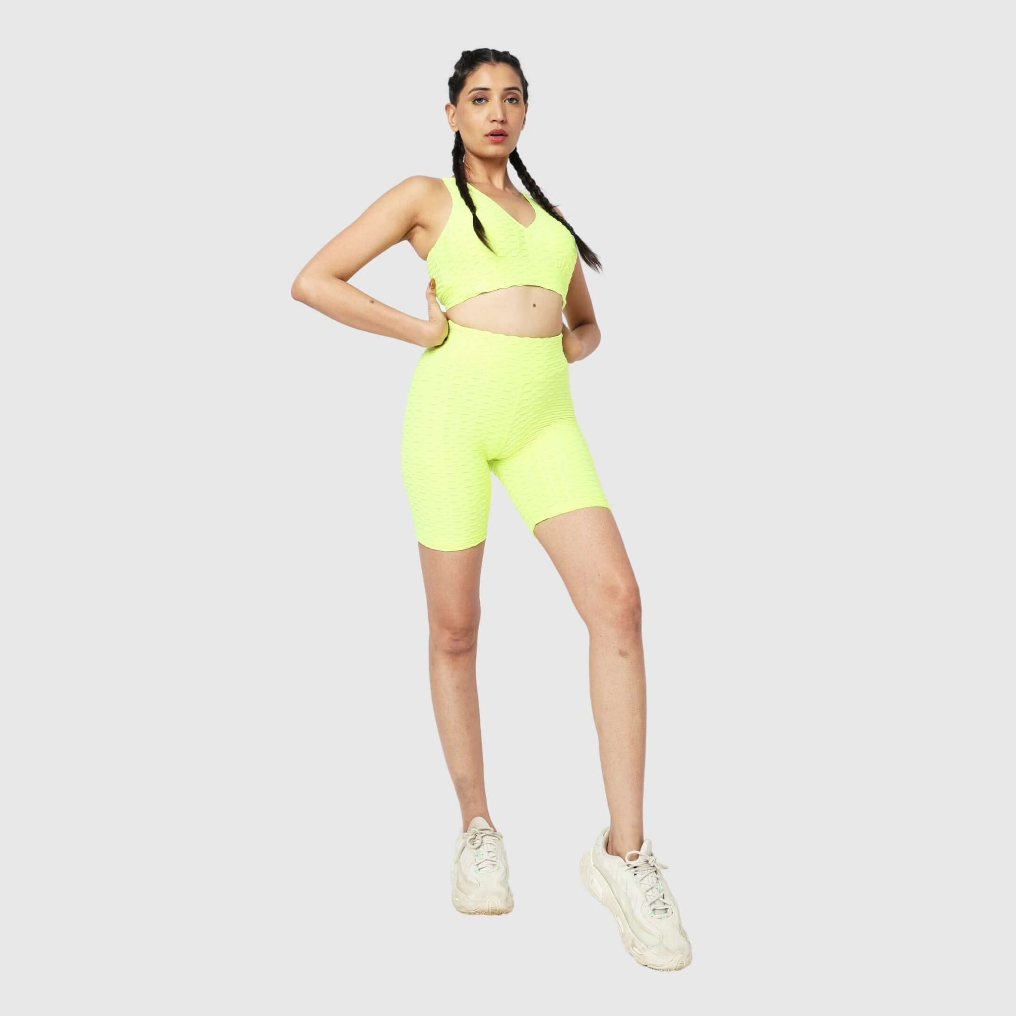NYK Anti-Cellulite Push-Up Sports Tights - Neon Yellow